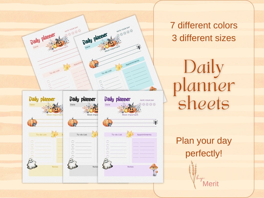 Halloween Planner Daily Routine Mood Tracker Daily Planner Printable to ...