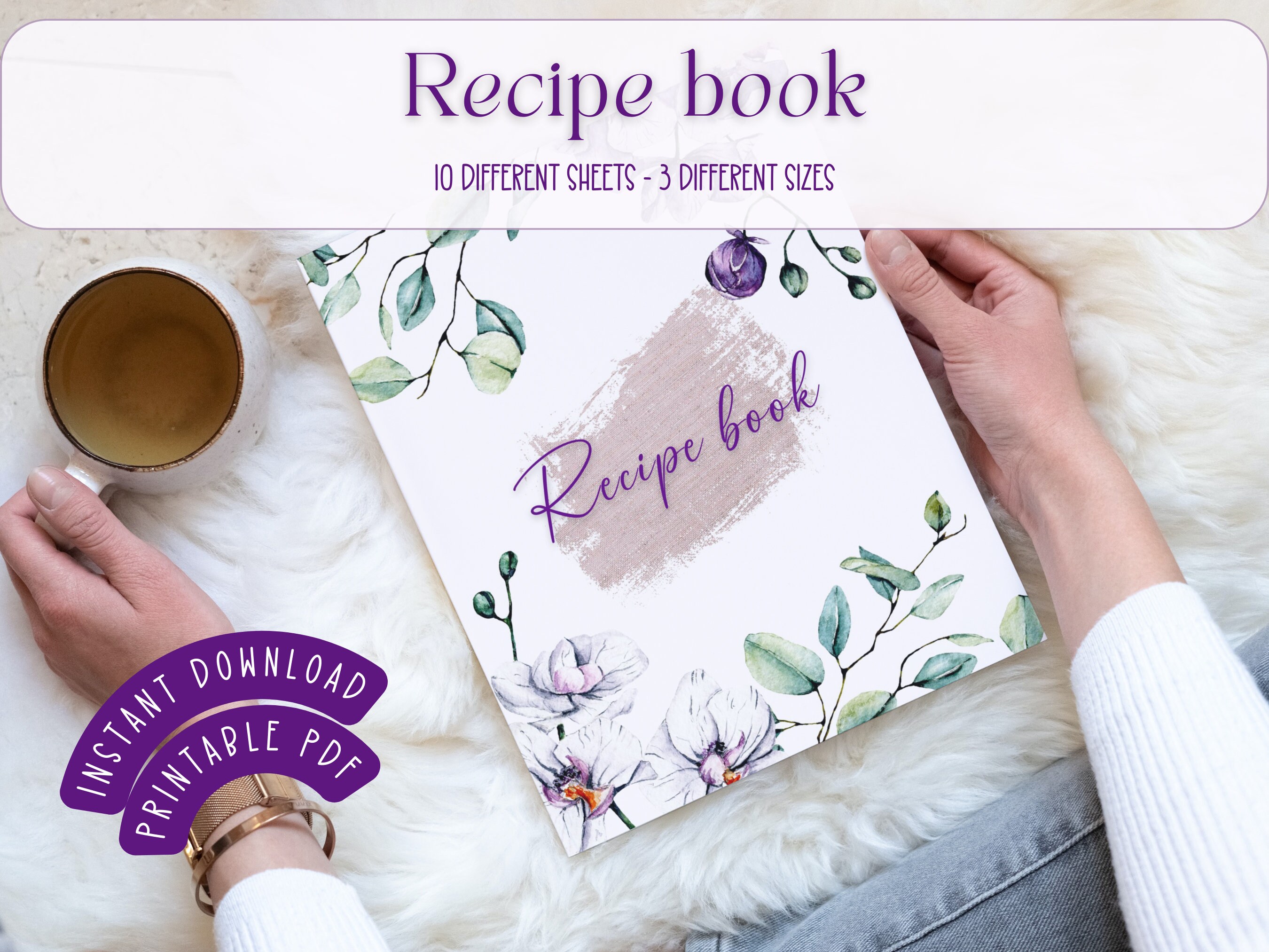 Blank Recipe Book Printable Recipe Binder Cook Book Recipe Journal ...
