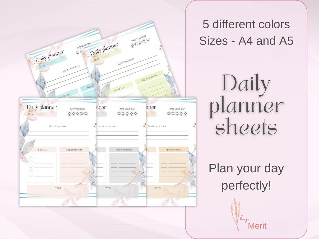 Daily To Do List Printable Daily Planner Printable Day Etsy de