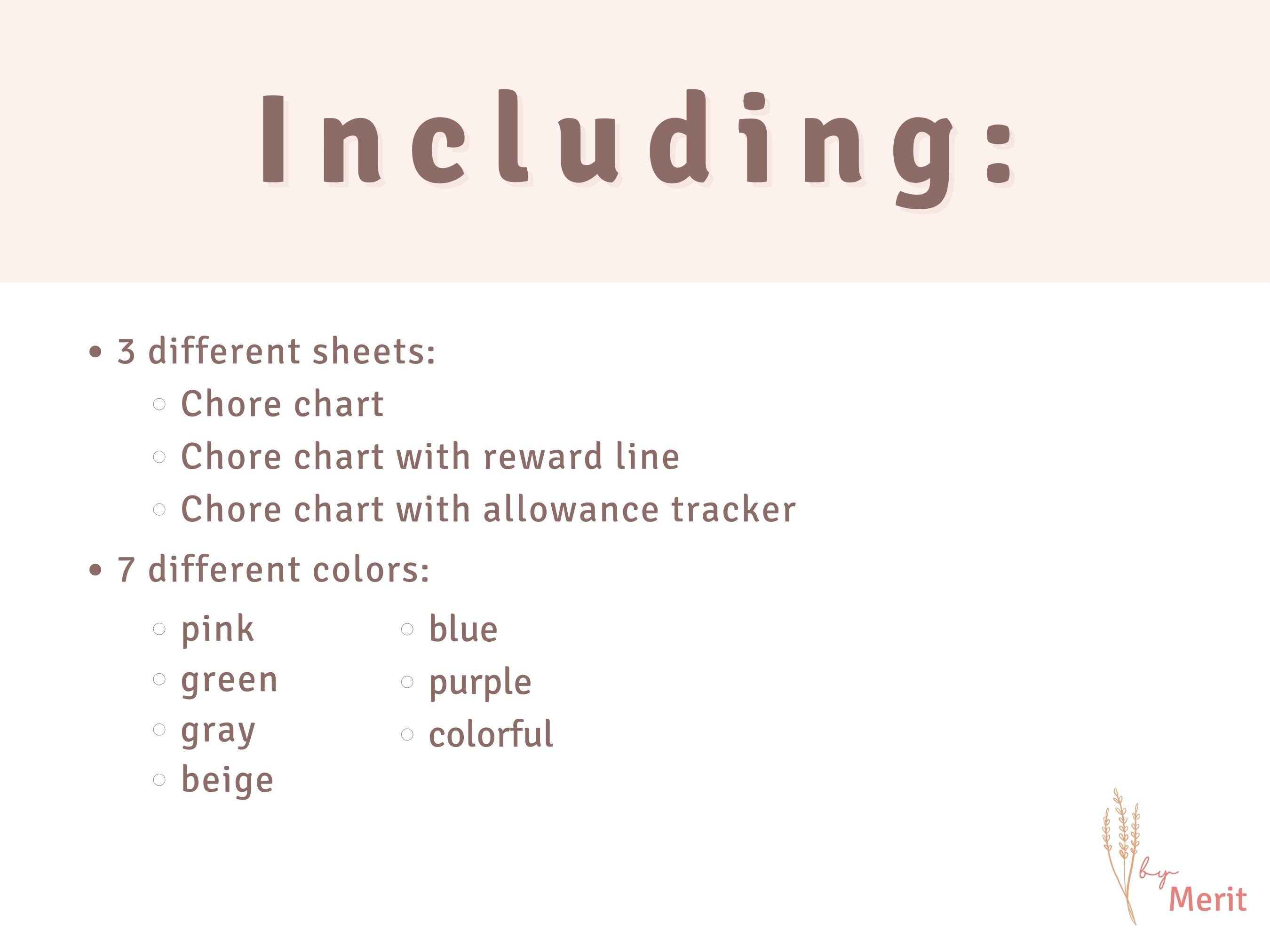 Chore Chart Printable Behavior Chart Weekly Chores - Etsy