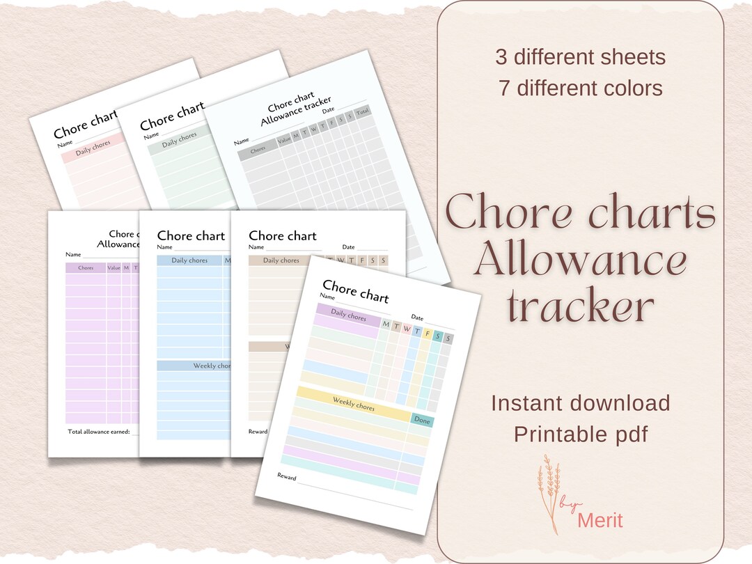 Chore Chart Printable Behavior Chart Weekly Chores Printable Chore ...