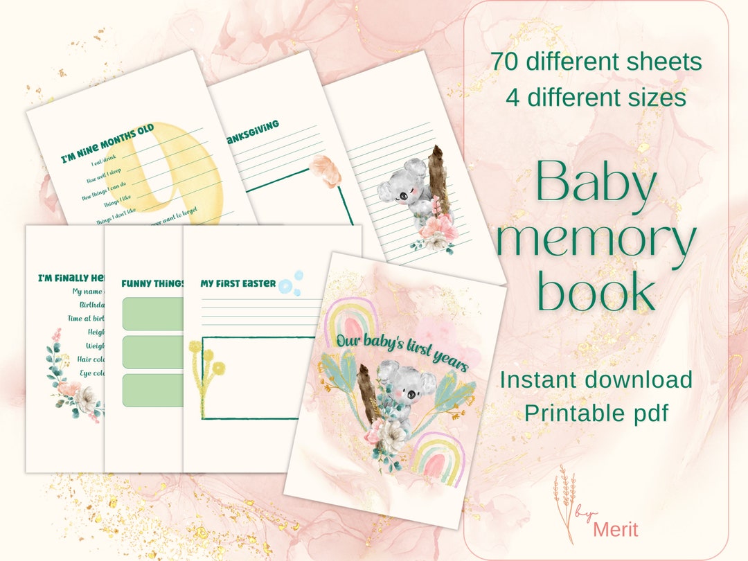 Baby Memory Book Baby Album Baby Scrapbook Album Baby Book First Year ...
