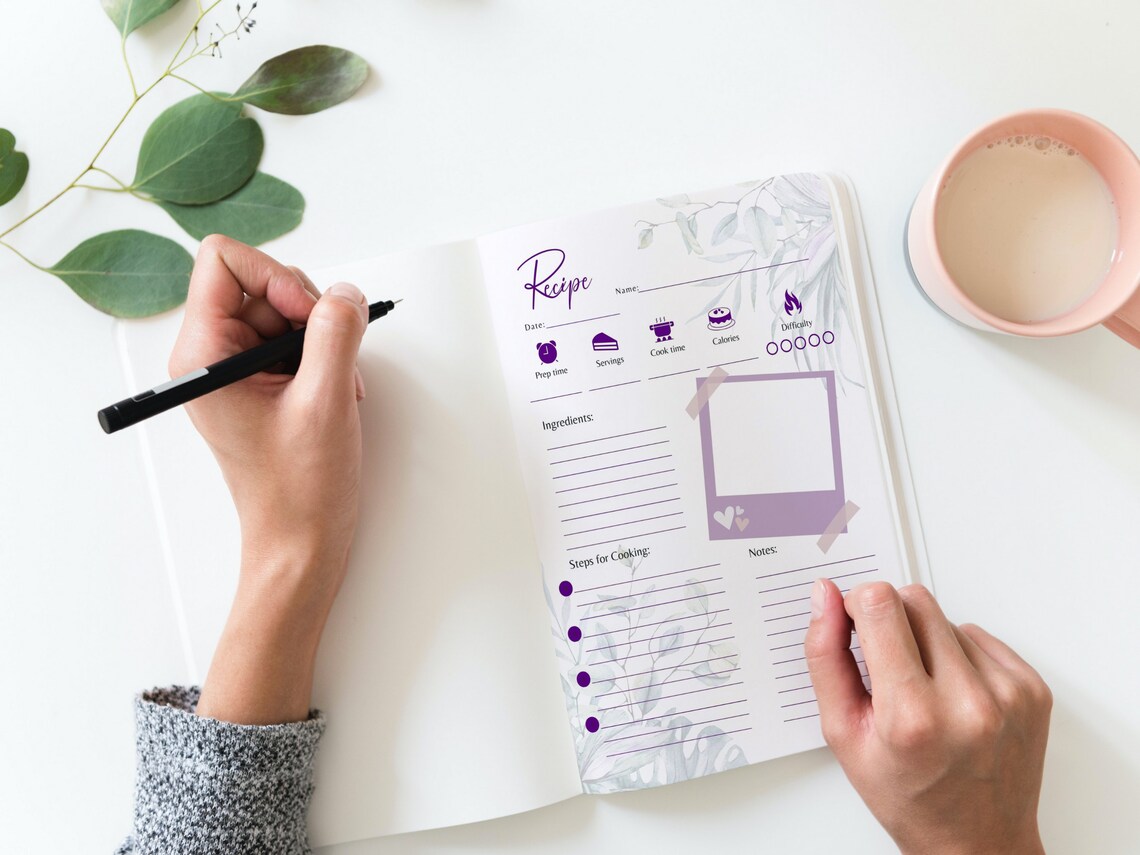 Blank Recipe Book Printable Recipe Binder Cook Book Recipe Journal ...