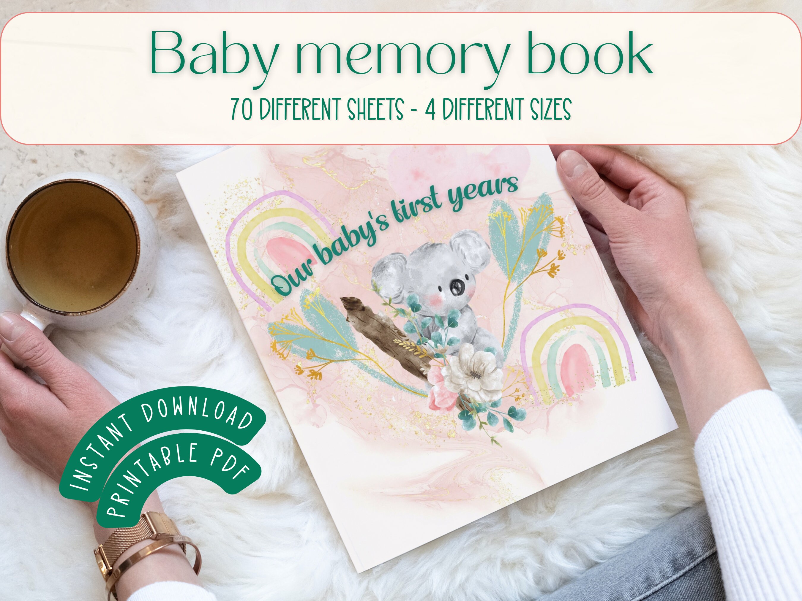 Baby Memory Book Baby Album Baby Scrapbook Album Baby Book First Year ...