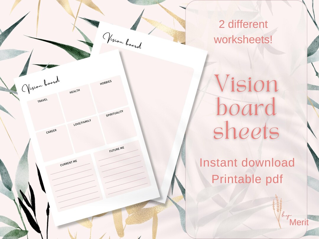 Vision Board Planner Vision Board Printables Dream Board Manifesting ...