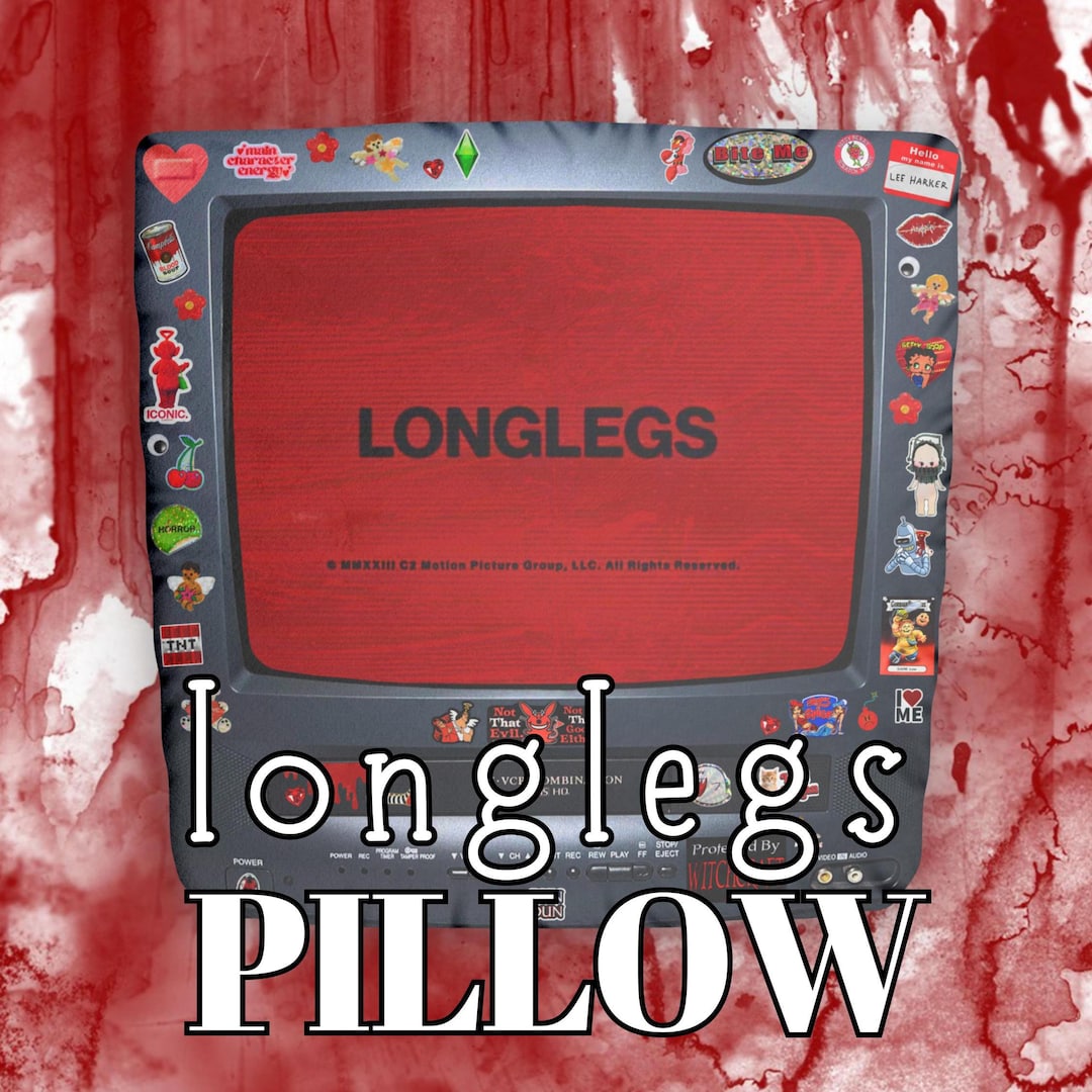 Movie Pillow Longlegs Title Card on VHS Vintage TV/VCR Covered in ...