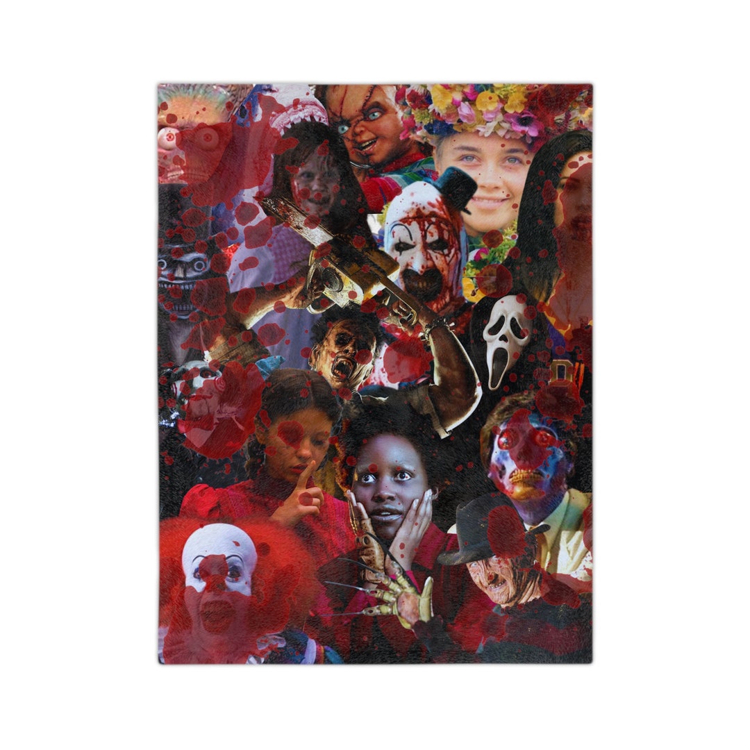 Horror Movie Character Collage Blood Velveteen Minky Blanket - Etsy