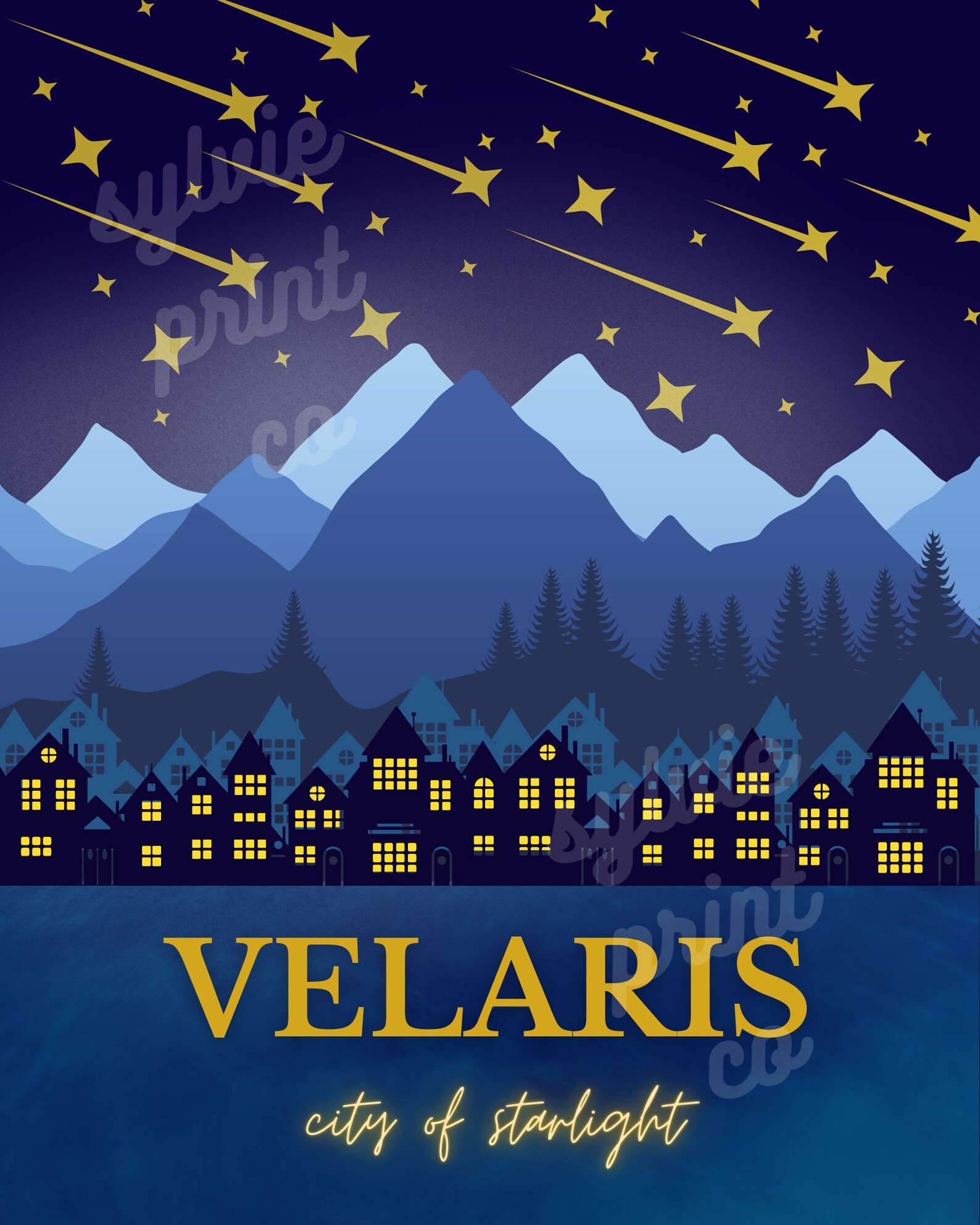 ACOTAR Poster Velaris Night Court Travel Print ACOTAR Merch - Etsy