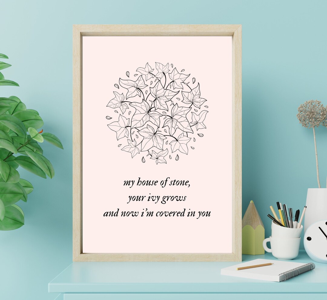 Ivy Poster, Evermore Print, Taylor Swift Gift, Taylor Swift Lyrics ...