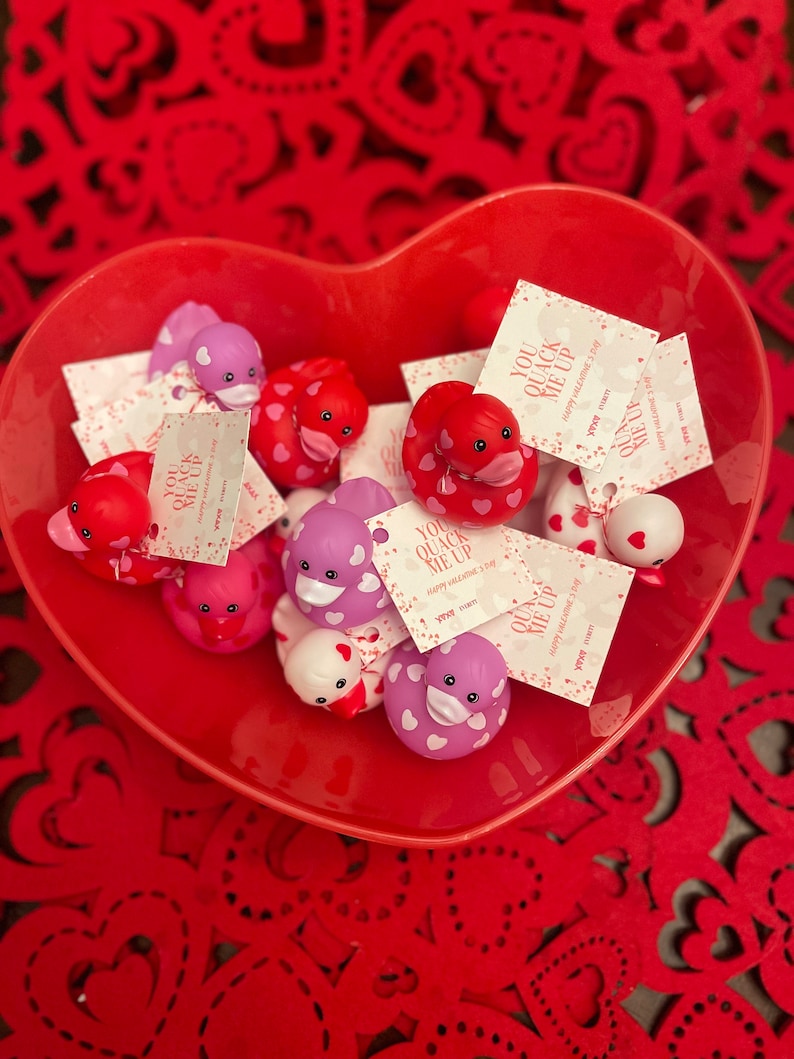 Rubber Duck Valentine Favor, You Quack Me up Valentine Tag, Rubber Duck ...