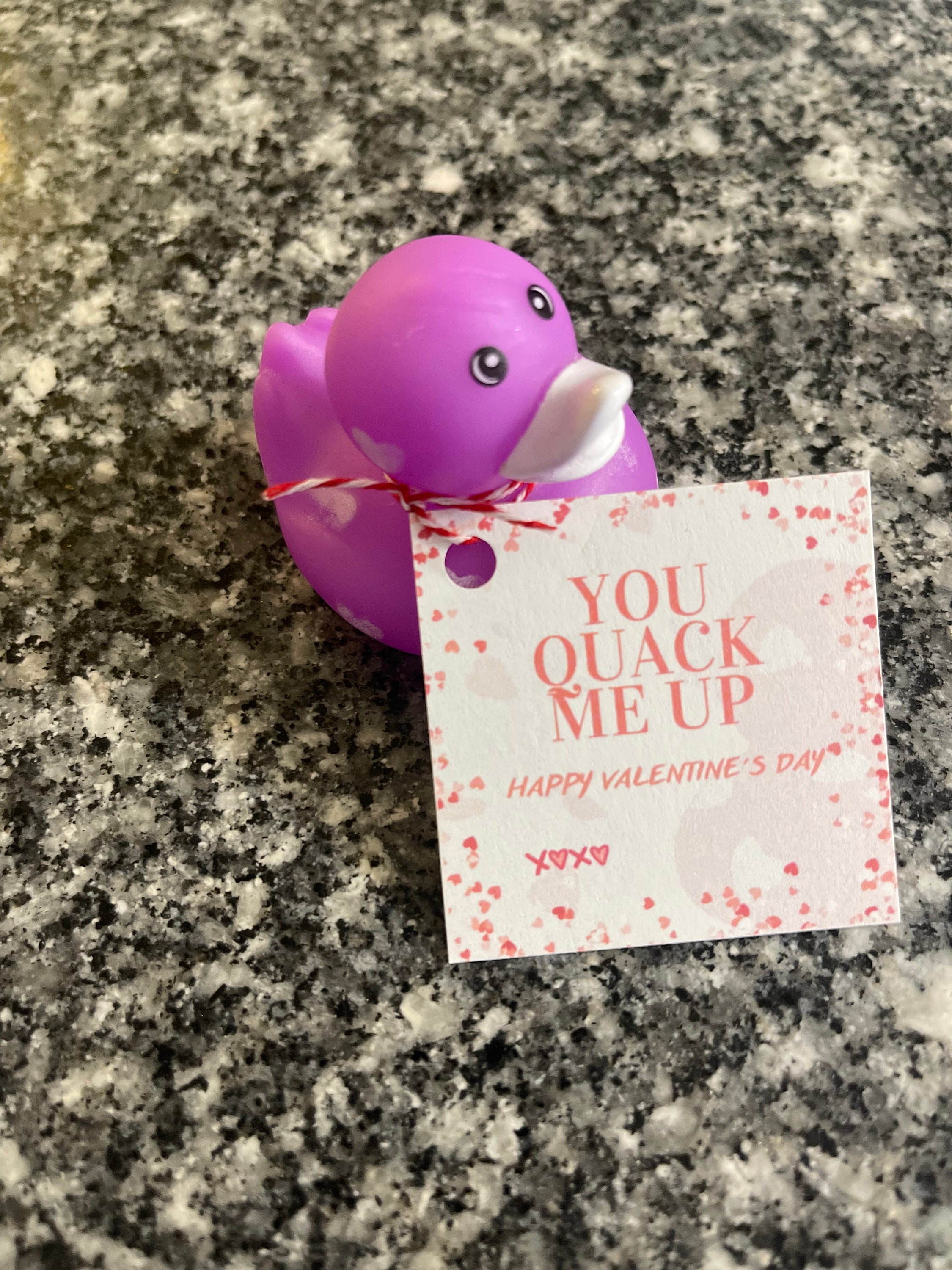 Rubber Duck Valentine Favor, You Quack Me up Valentine Tag, Rubber Duck ...