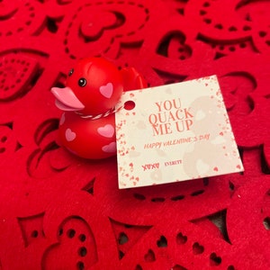 Rubber Duck Valentine Favor, You Quack Me up Valentine Tag, Rubber Duck ...