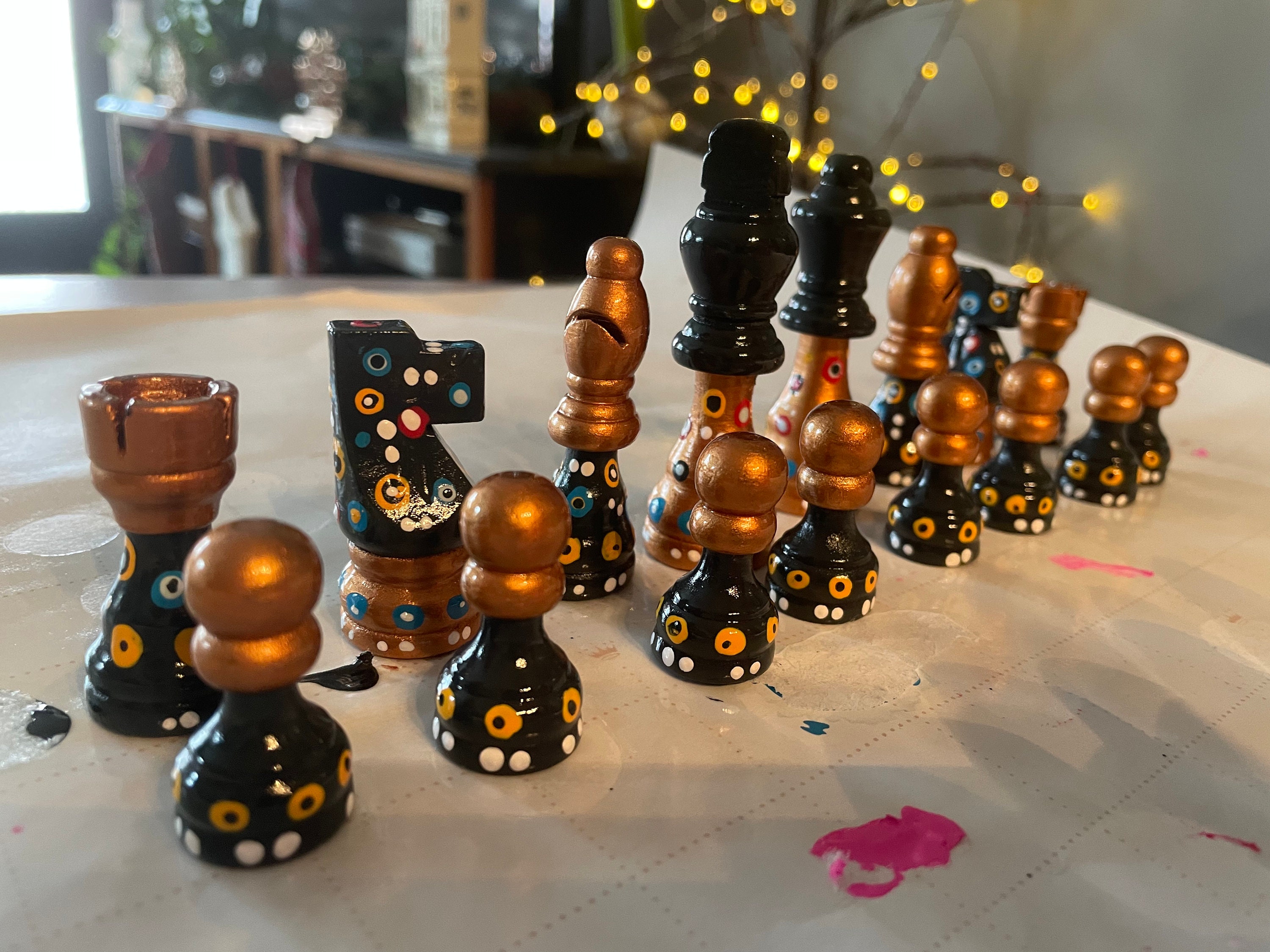 Hand Painted Chess Set - Etsy