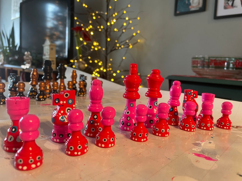 Hand Painted Chess Set - Etsy