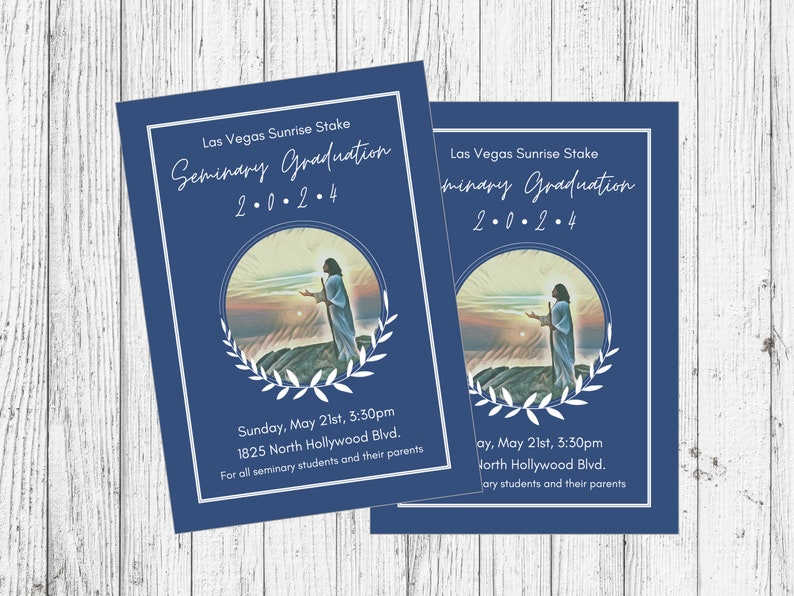 LDS Seminary Graduation Invite | Canva Template | 2025 Grad Invitation ...