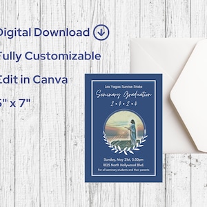 LDS Seminary Graduation Invite | Canva Template | 2025 Grad Invitation ...