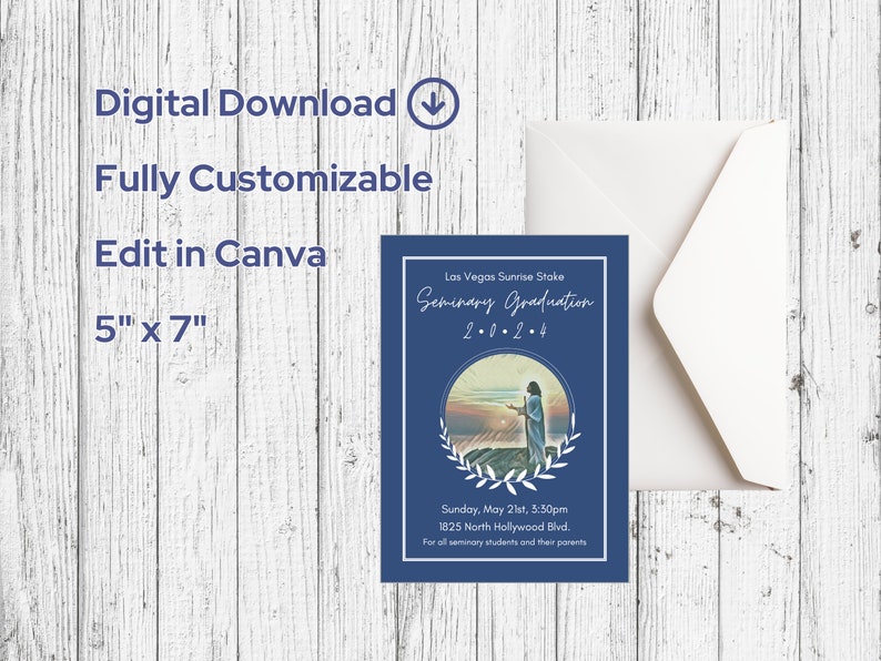 LDS Seminary Graduation Invite | Canva Template | 2025 Grad Invitation ...