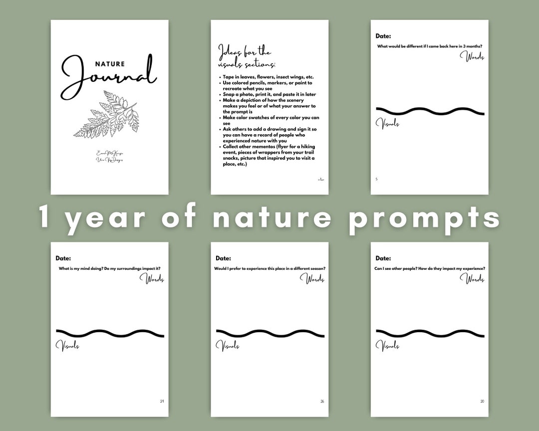 Nature Journal for All Ages and Levels of Interest, One Year of Prompts ...