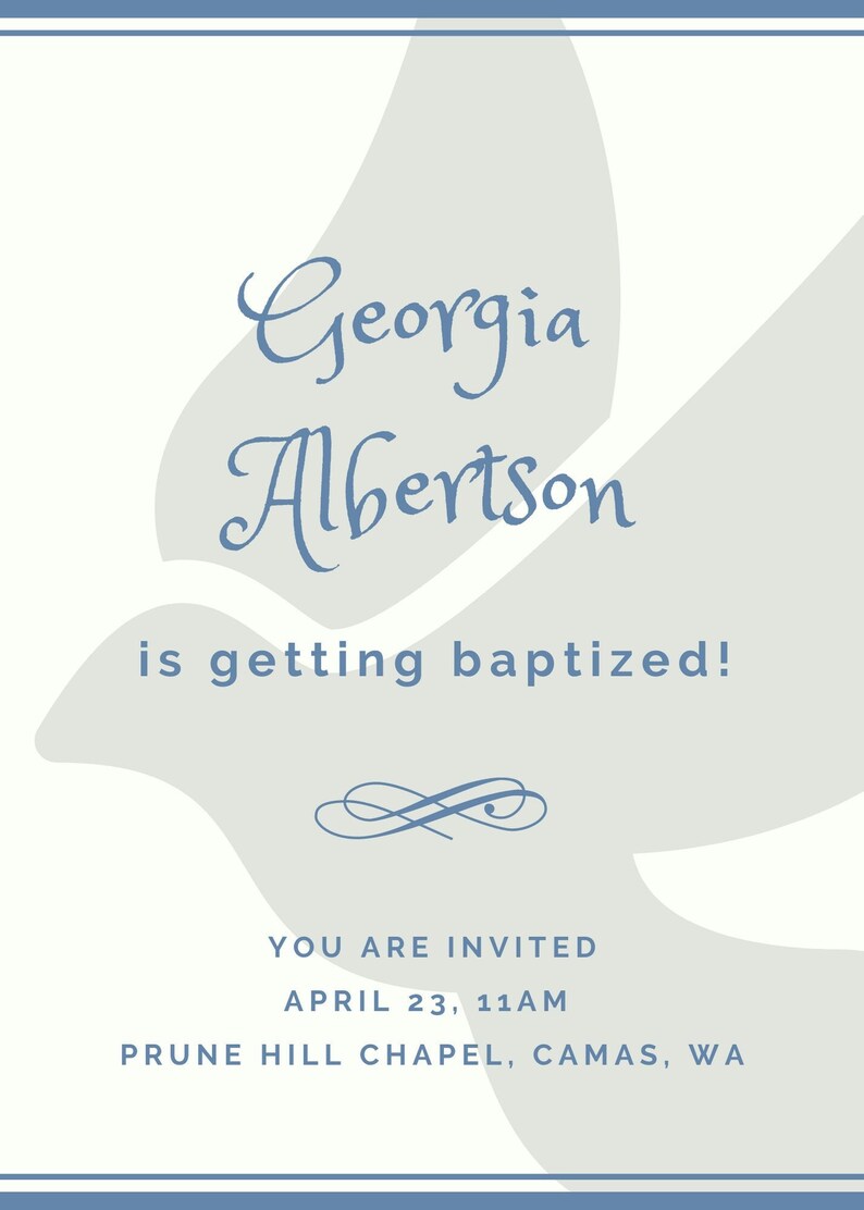 Baptismal Invitation Baptism Invite Customizable Invitation - Etsy