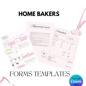 Home Baker Order Form Template Printable Fully Editable on CANVA FREE ...