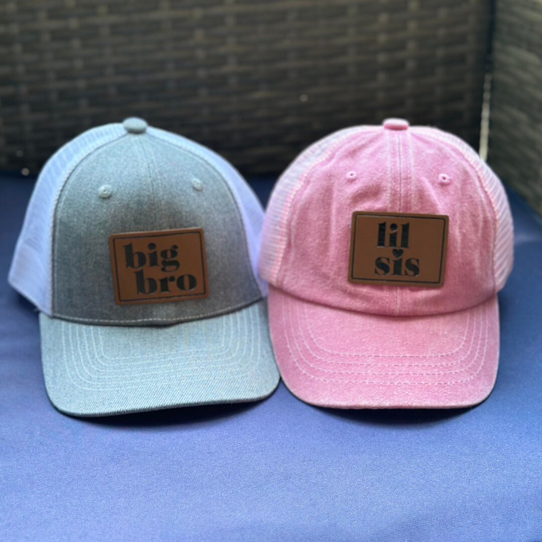 Big Bro Lil Sis Brother Sister Matching Sibling Hats, Lil Bro, Big Sis ...