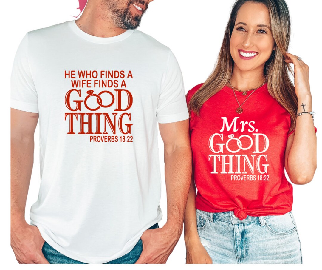 Mrs Good Thing Valentines Day Couple Shirts, Christian Matching Couple ...