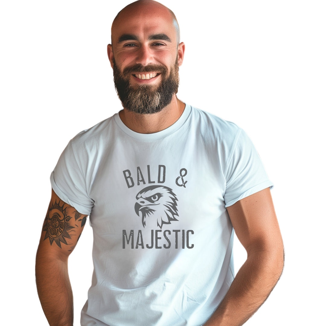 Bald & Majestic Bald Dad Shirt, Funny Fathers Day Shirt for Bald Dad ...