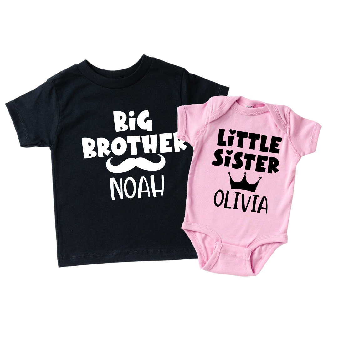 Mustache & Crown, Big Brother Little Sister Matching Outfits, Sibling ...