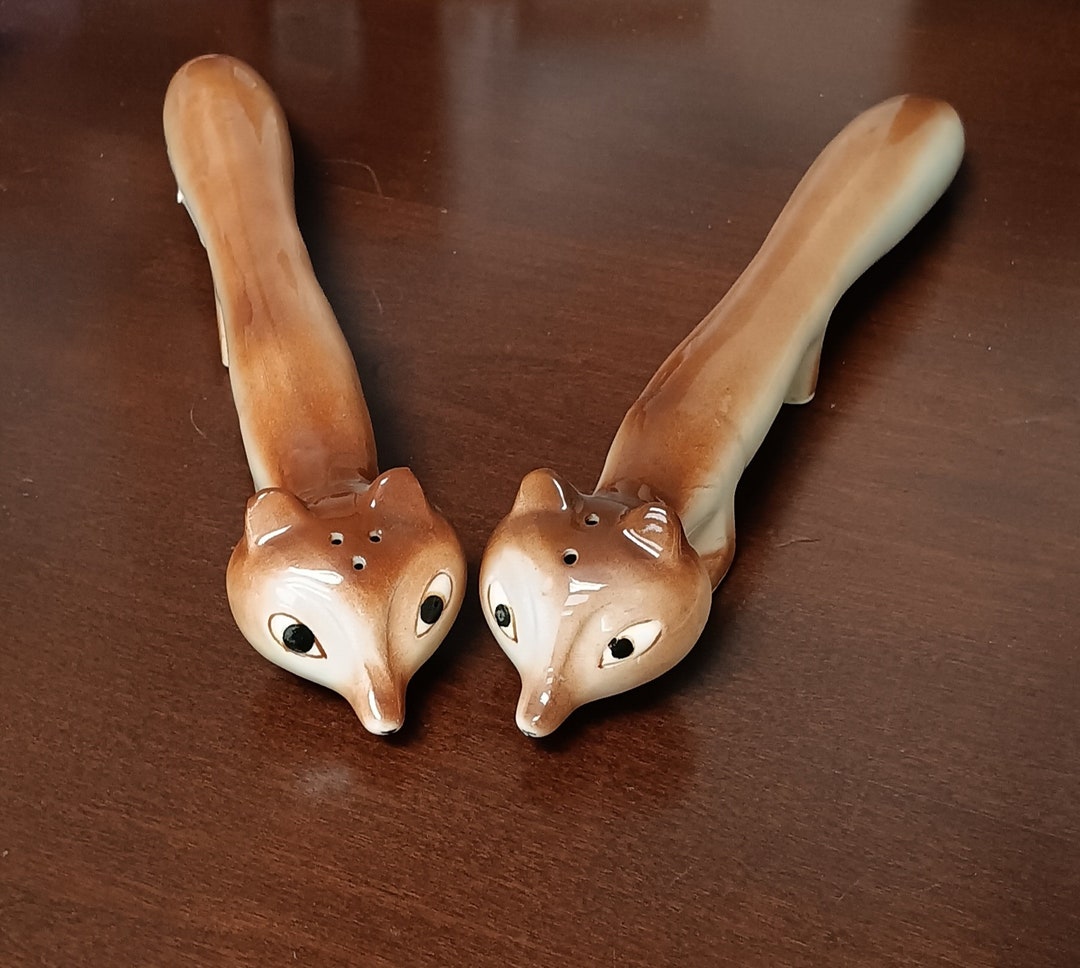 Vintage Kitschy Long Fox Salt & Pepper Shakers - Etsy