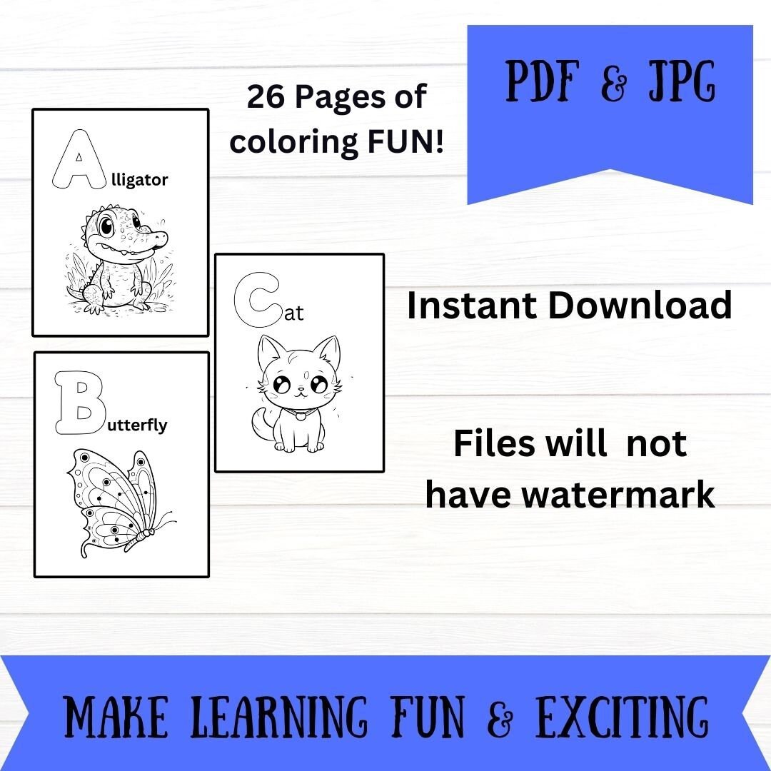 ABC Coloring, Preschool Pre-k, Kindergarten Learning , Toddler Activity ...