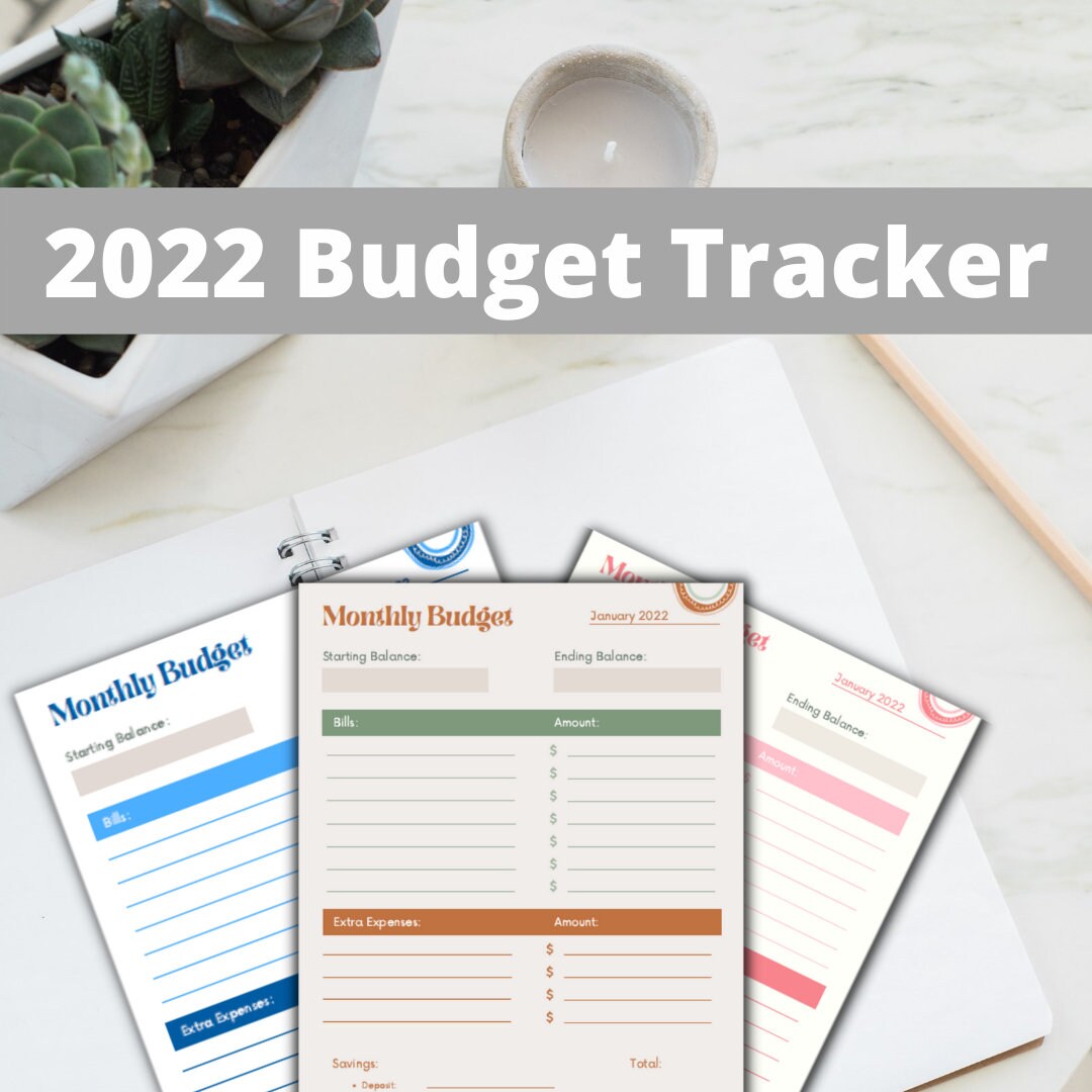 Printable Budget Tracker 2022 - Etsy
