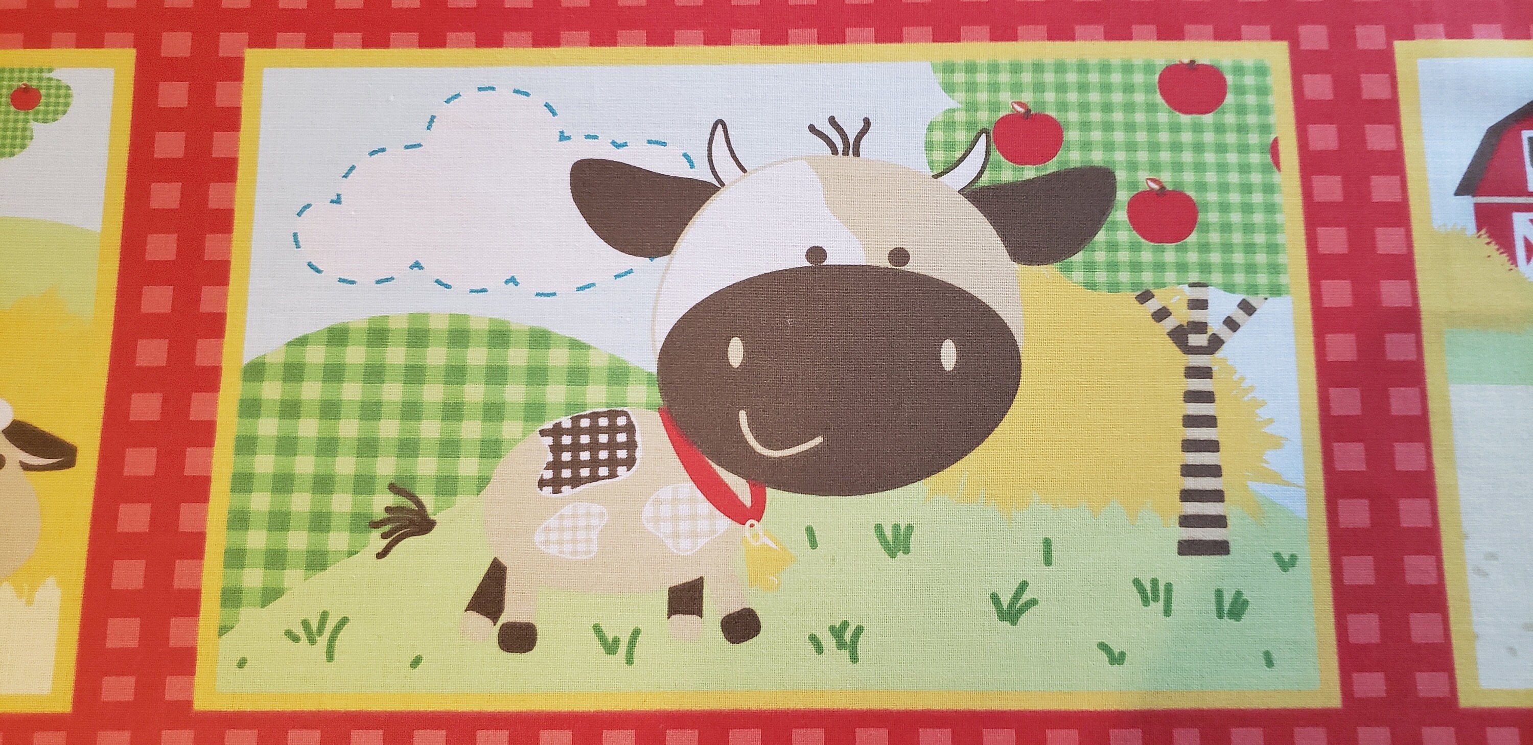 Farm Yard Baby Panel, Cotton, Baby Panel, Baby Boy Panel, 100% Cotton ...