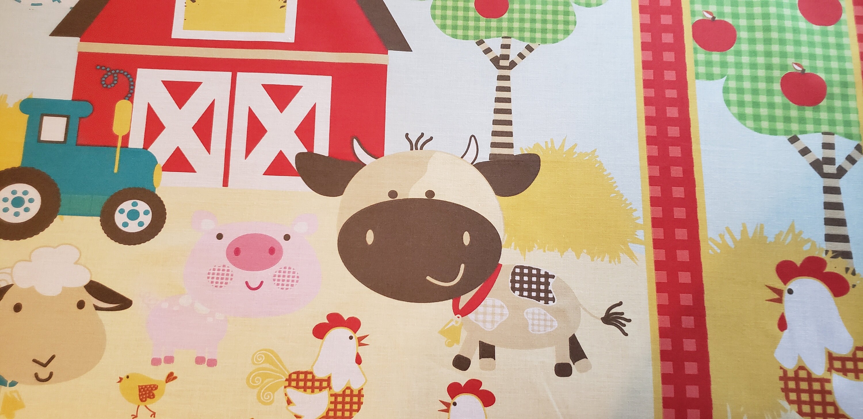 Farm Yard Baby Panel, Cotton, Baby Panel, Baby Boy Panel, 100% Cotton ...