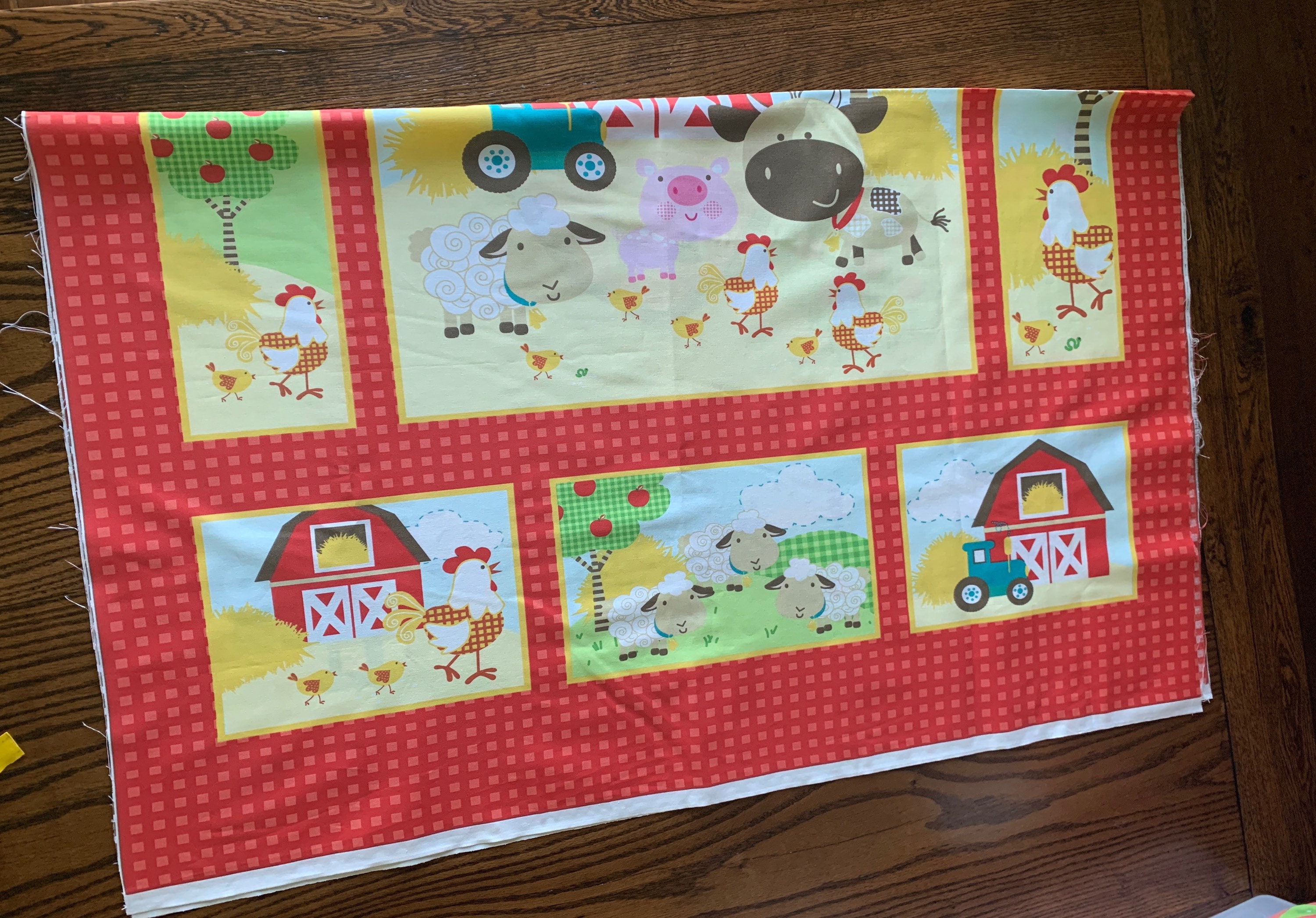 Farm Yard Baby Panel, Cotton, Baby Panel, Baby Boy Panel, 100% Cotton ...