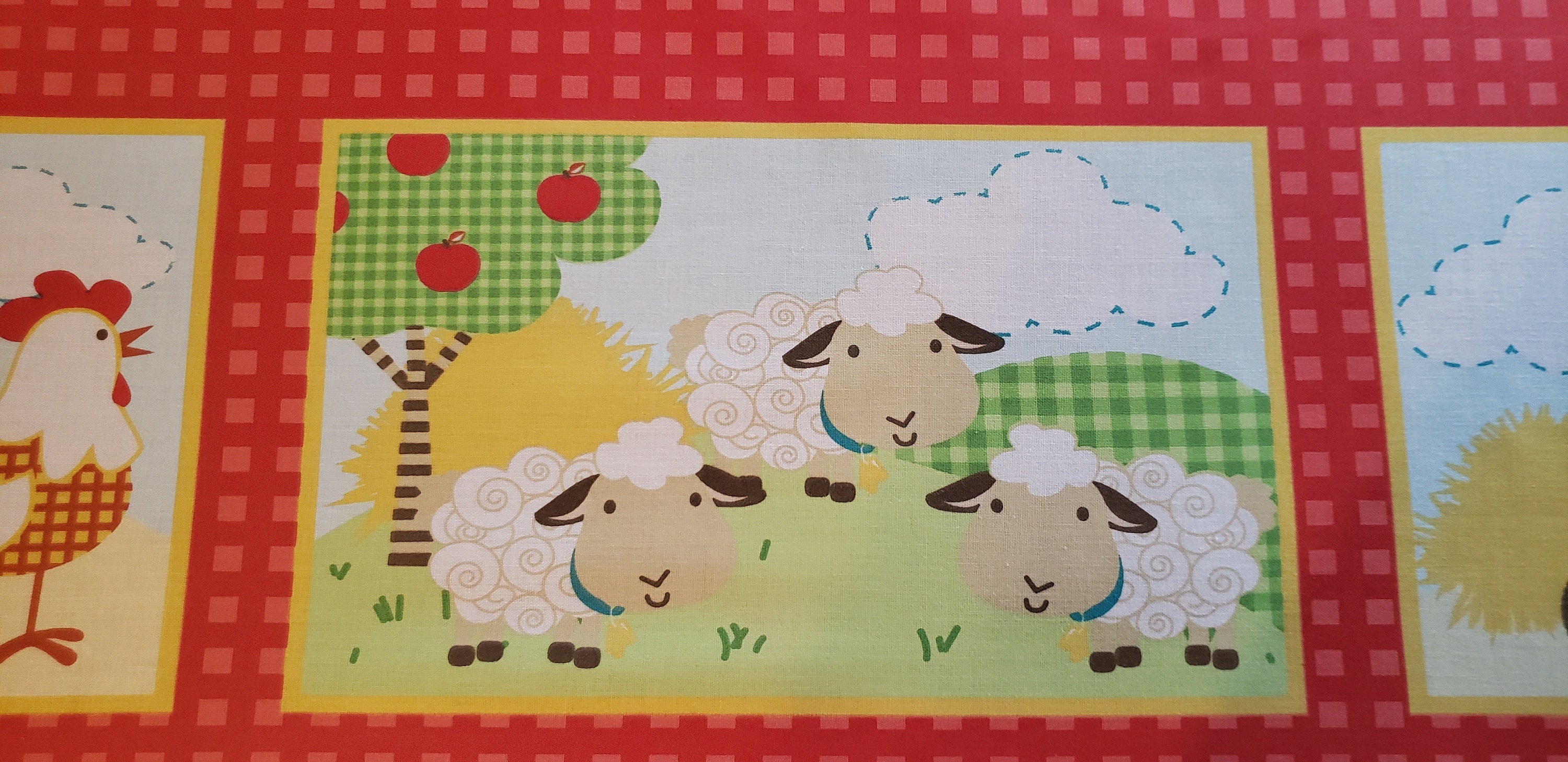 Farm Yard Baby Panel, Cotton, Baby Panel, Baby Boy Panel, 100% Cotton ...