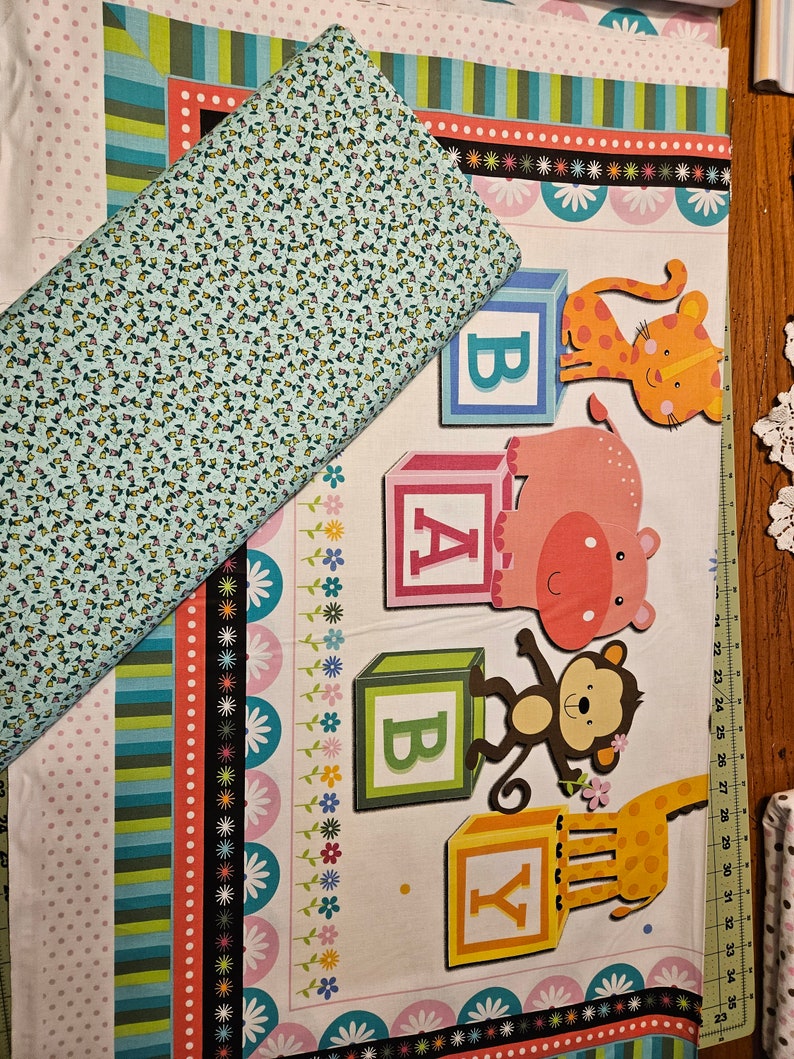 Baby Quilt Kit, Baby Fabric Panel, Baby Gift, Fabric Panel for Quilting ...