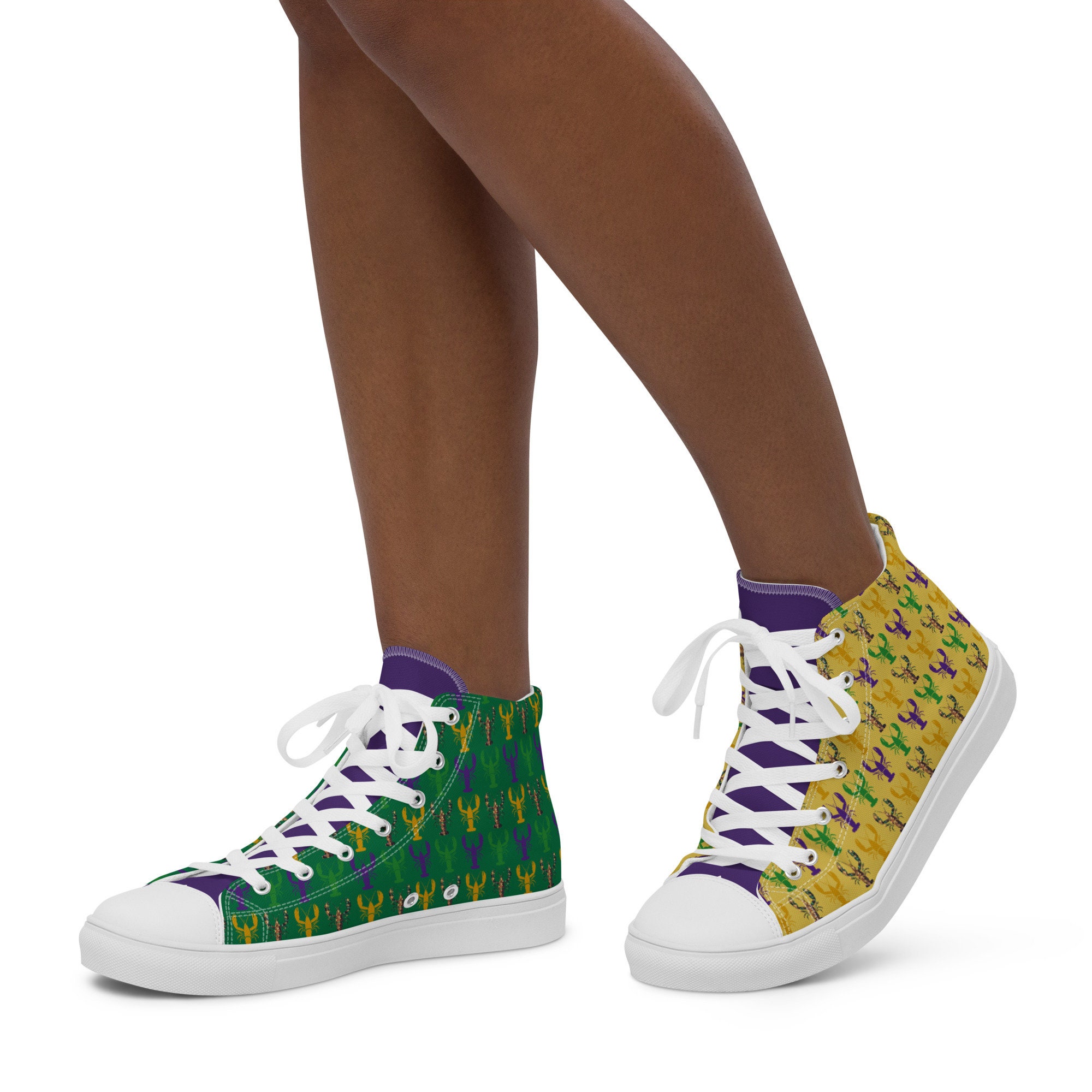 Womens Mardi Gras Shoes Crawfish Pattern High Top - Etsy