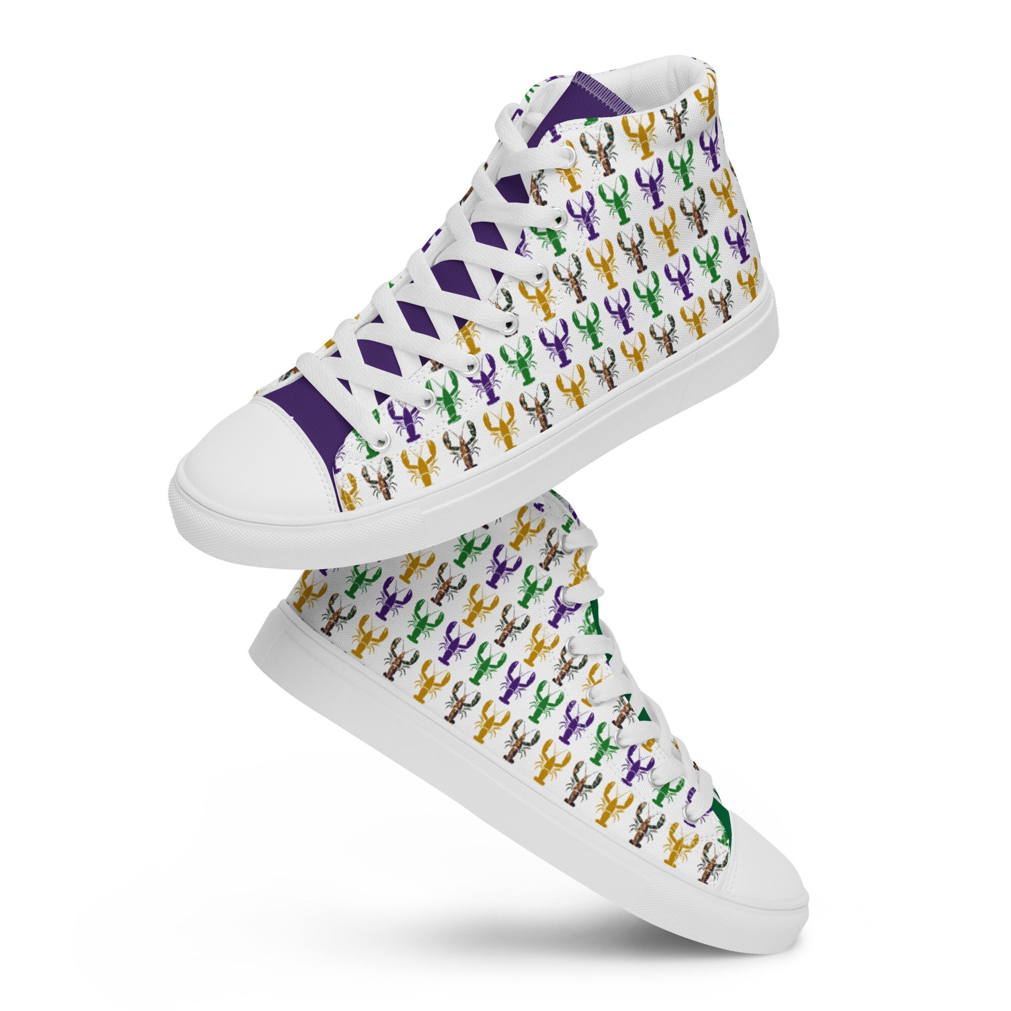 Mens Mardi Gras Crawfish Pattern High Top Canvas Shoes - Etsy