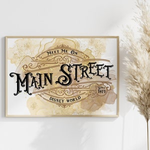 Main Street "meet Me on Main Street" Wall Print / Magic Kingdom Main St ...