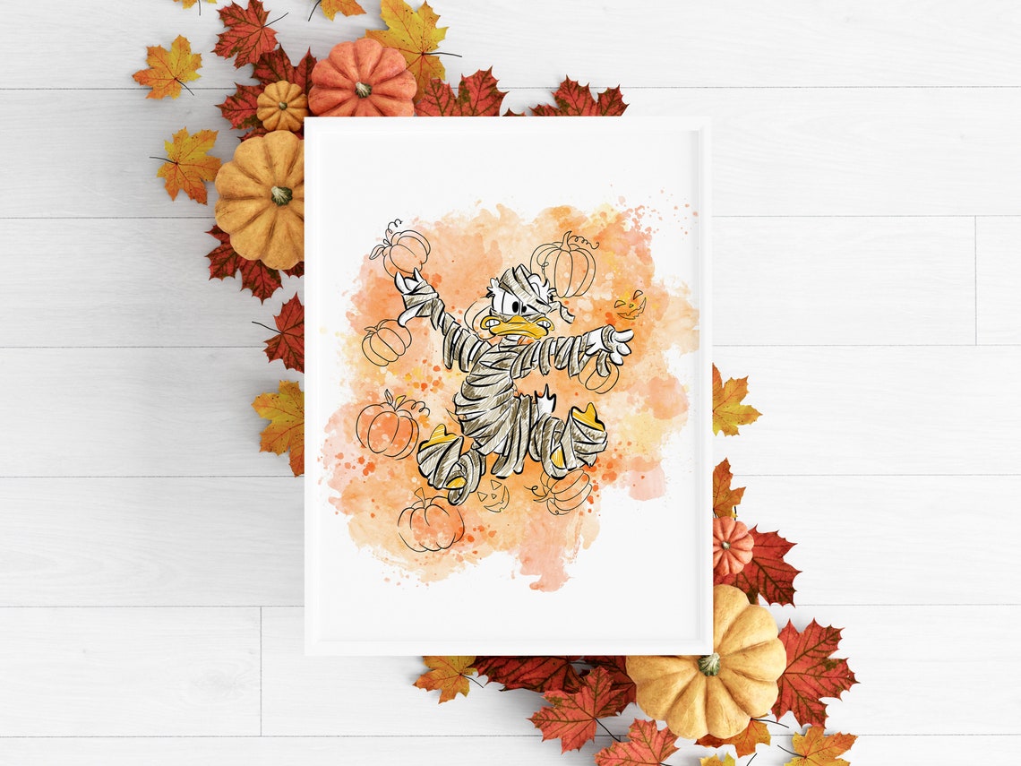 Donald Duck Halloween Mummy Wall Art / Donald Duck Spooky Halloween ...