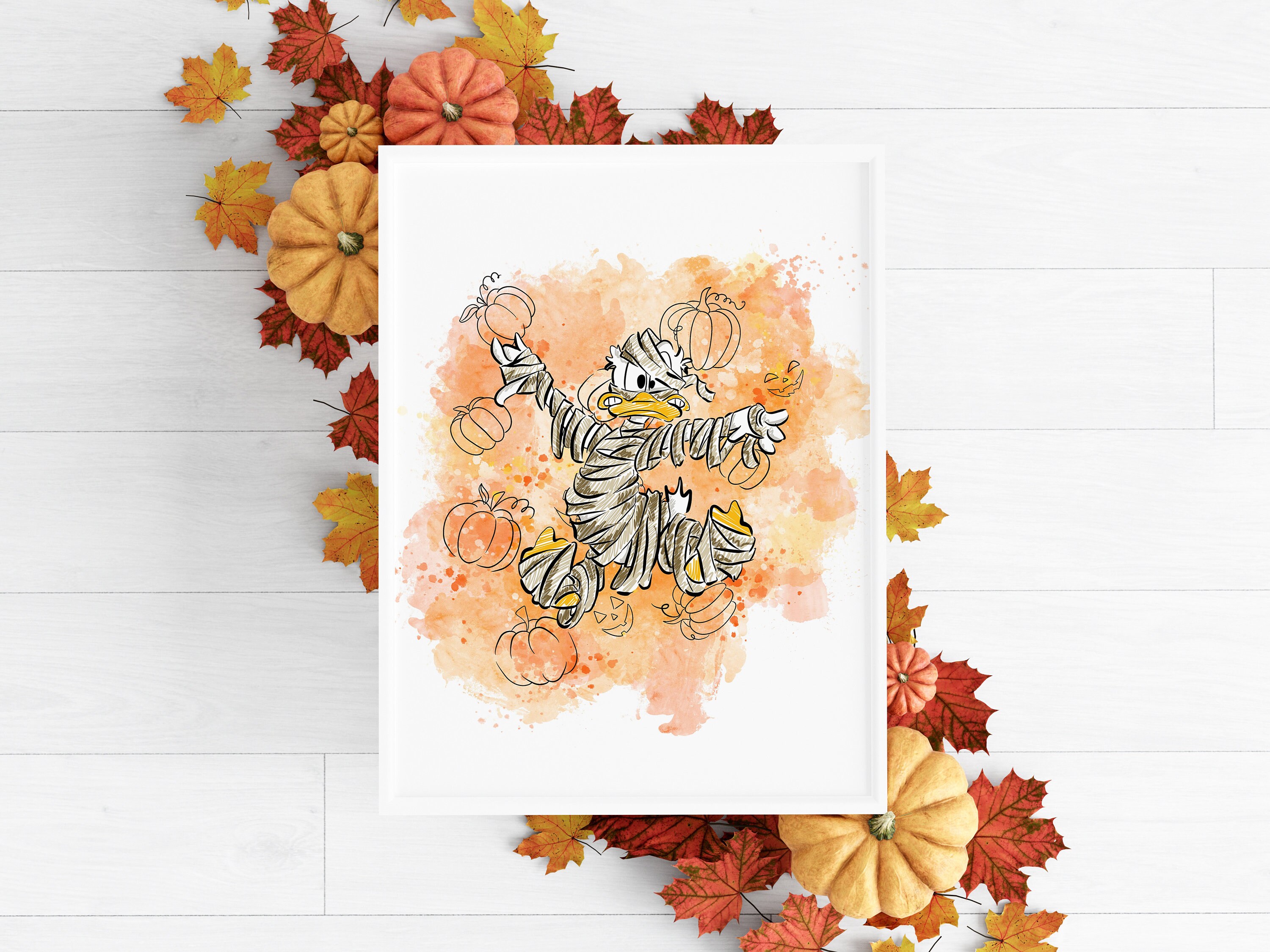 Donald Duck Halloween Mummy Wall Art / Donald Duck Spooky Halloween ...