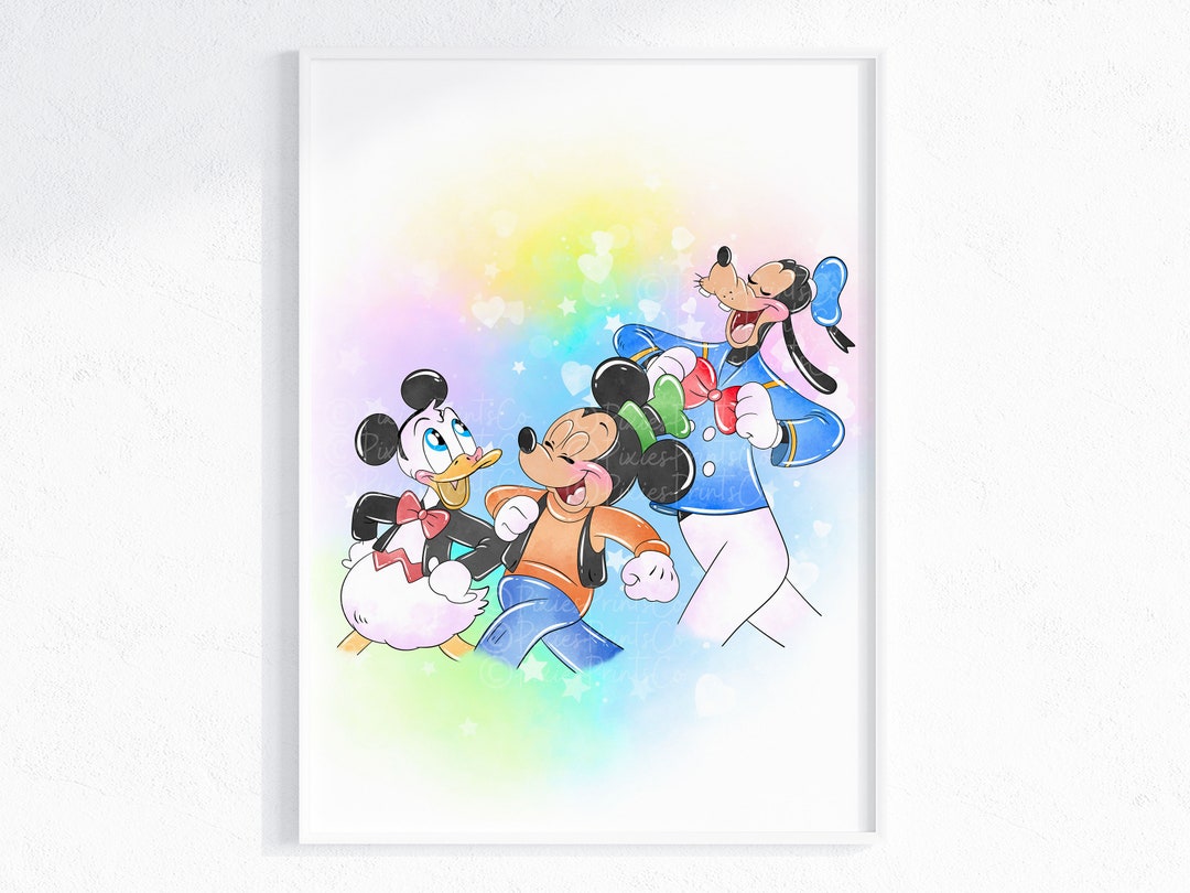 Mickey Donald Goofy Wall Print / Mickey Donald Goofy Wall Art / Mickey ...