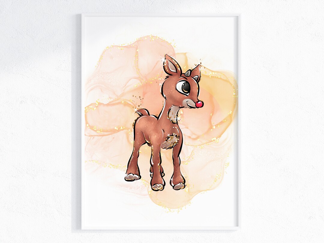 Rudolph the Red-nosed Reindeer Wall Print / Christmas Wall Art - Etsy
