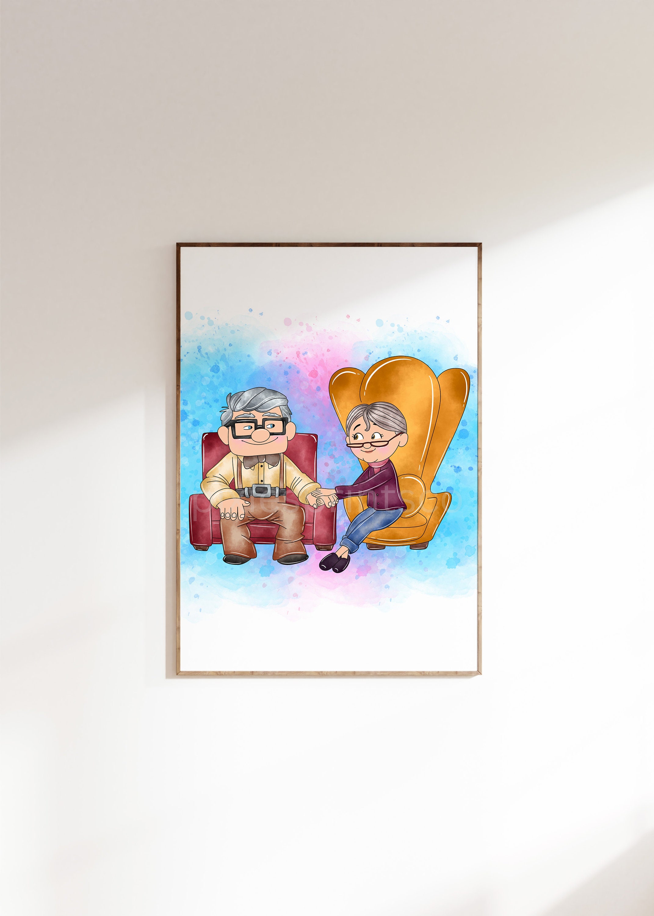 UP Movie Wall Print / Carl Fredricksen & Ellie Fredricksen / up Movie ...