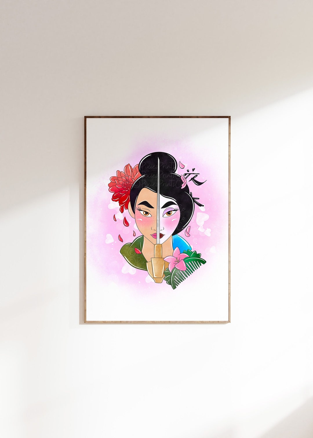 Set of 4 Mulan Wall Prints / Mulan Digital Wall Art / Mulan Bedroom ...