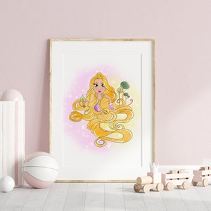 Princess Rapunzel Tangled Wall Print / Princess Rapunzel Wall Art ...