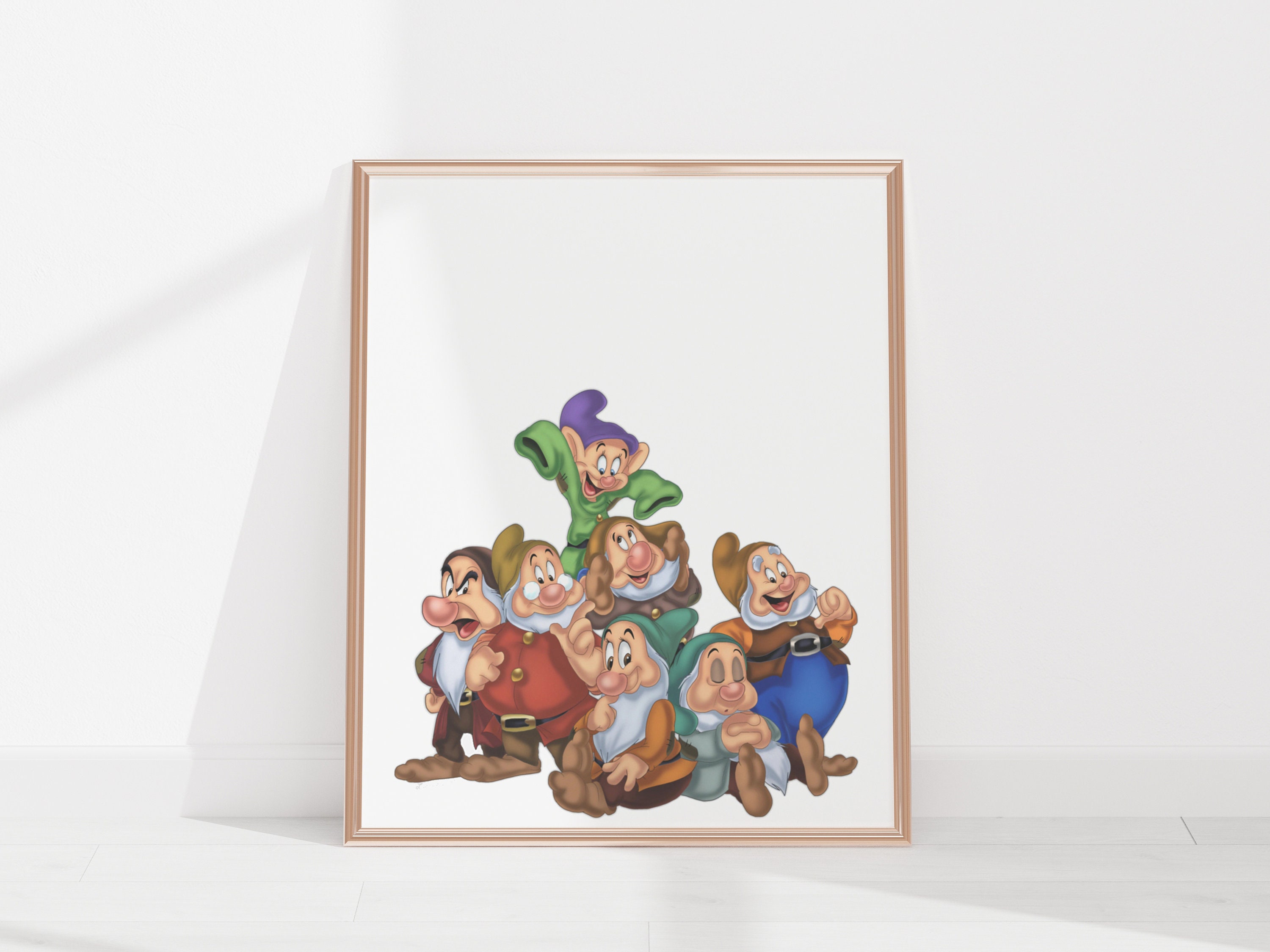 Snow White & the Seven Dwarfs Wall Print / Seven Dwarfs Wall - Etsy
