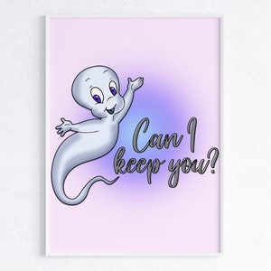 Halloween Casper Movie "can I Keep You?" Quote Wall Art / Halloween ...