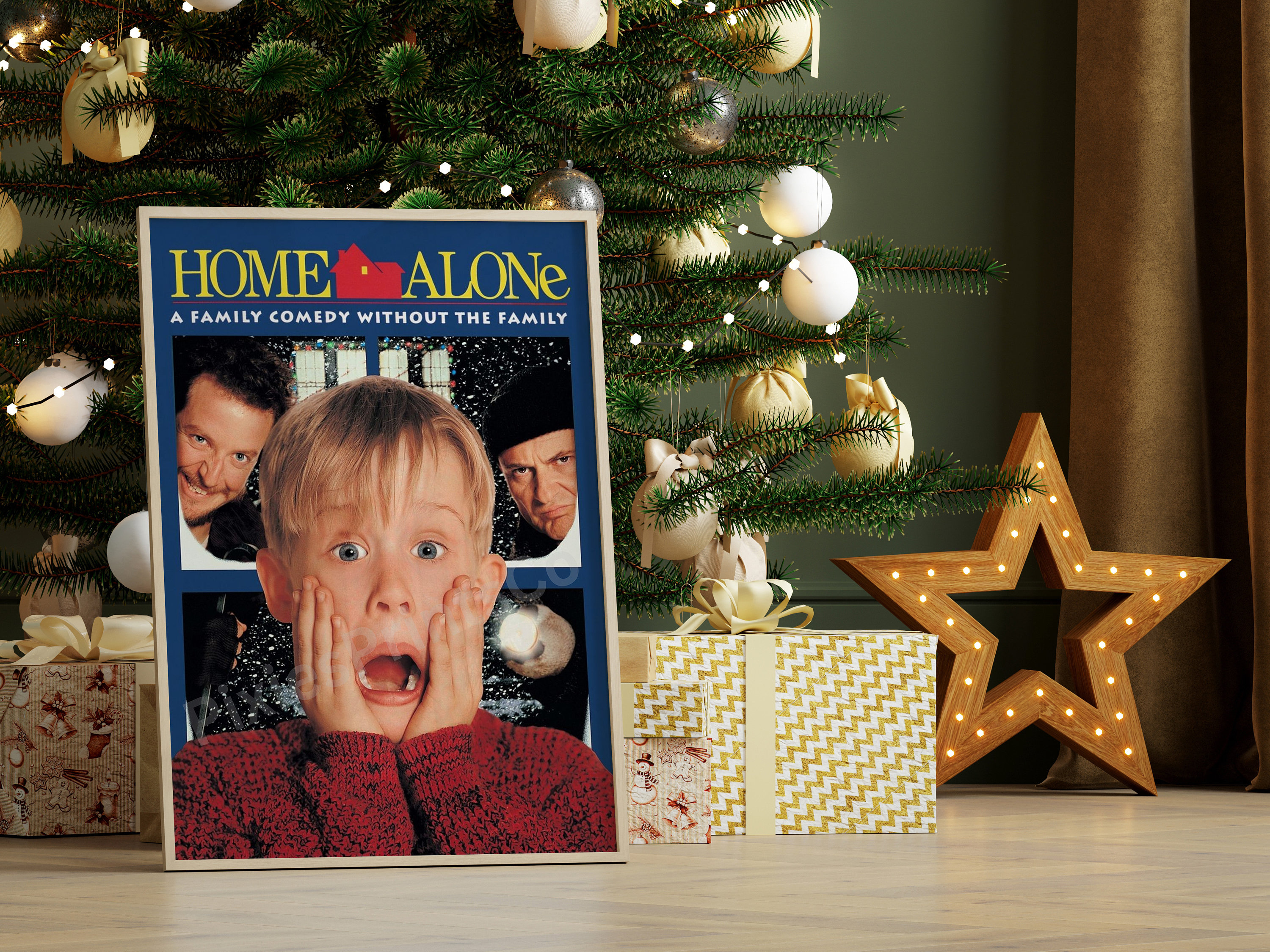 Home Alone Kevin Mccallister Christmas Wall Print / Home Alone Movie ...