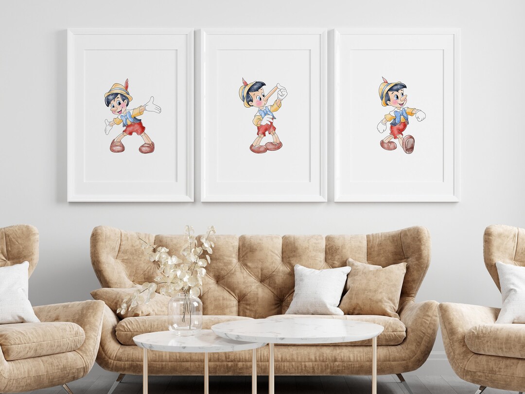 Set of 3 Pinocchio Wall Art / Pinocchio Printable Art / Minimalist ...
